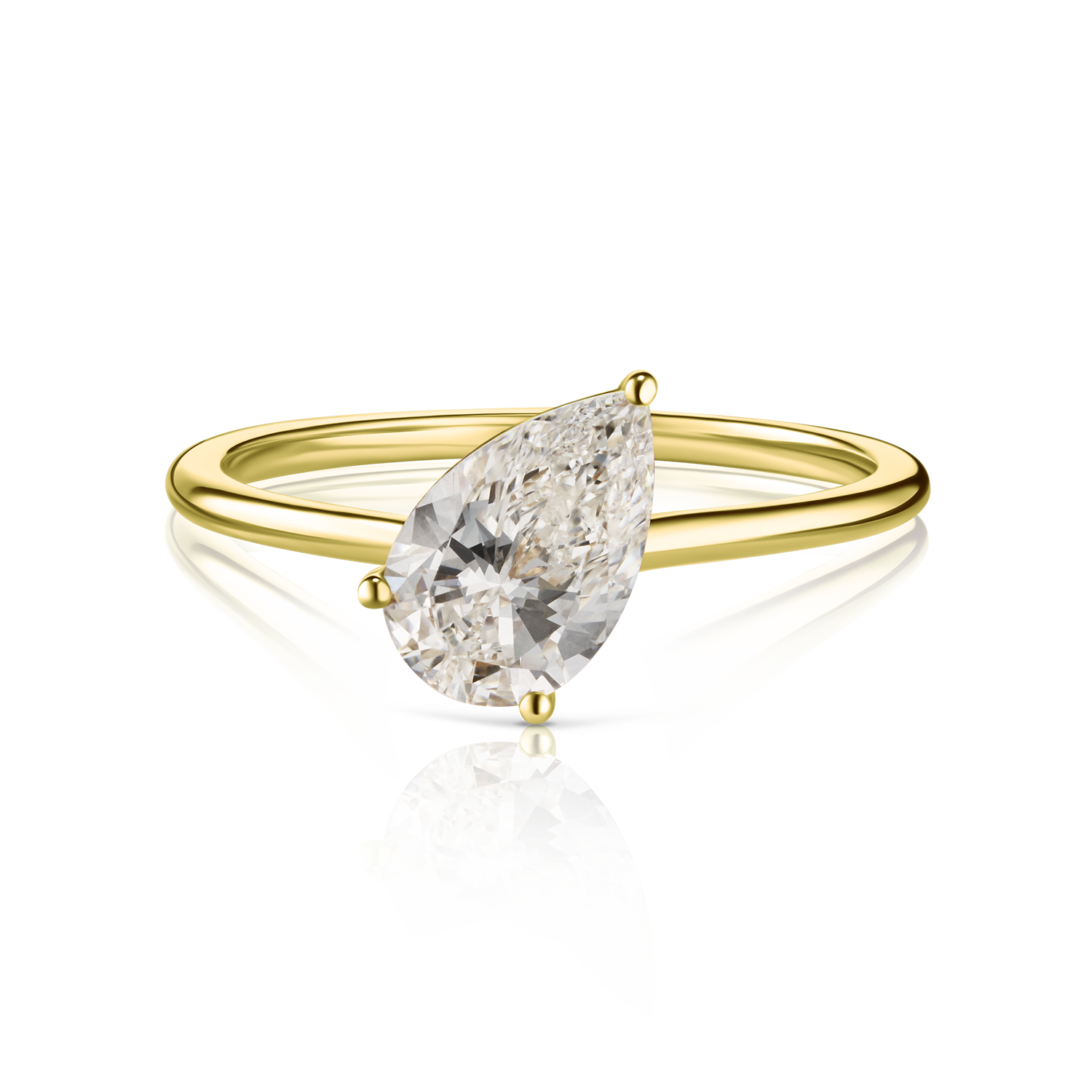 Floating Pear Cut Diamond Ring – ISA GRUTMAN